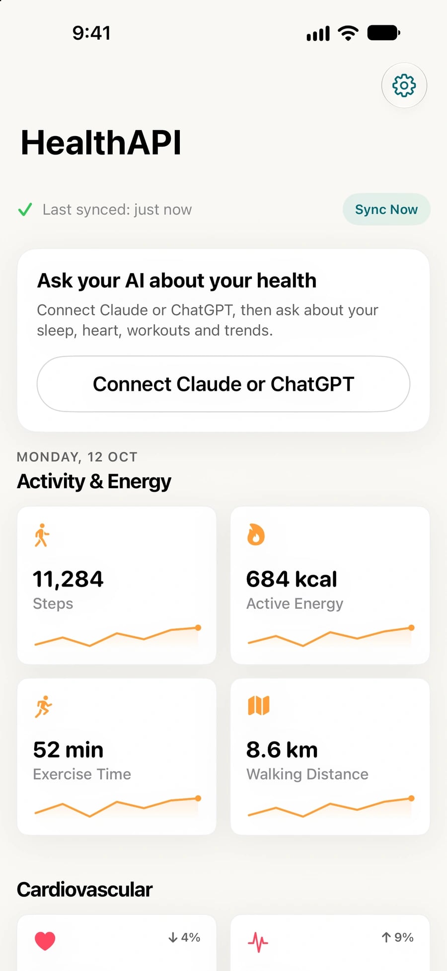 HealthAPI: Apple Health data for ChatGPT, Claude and your API